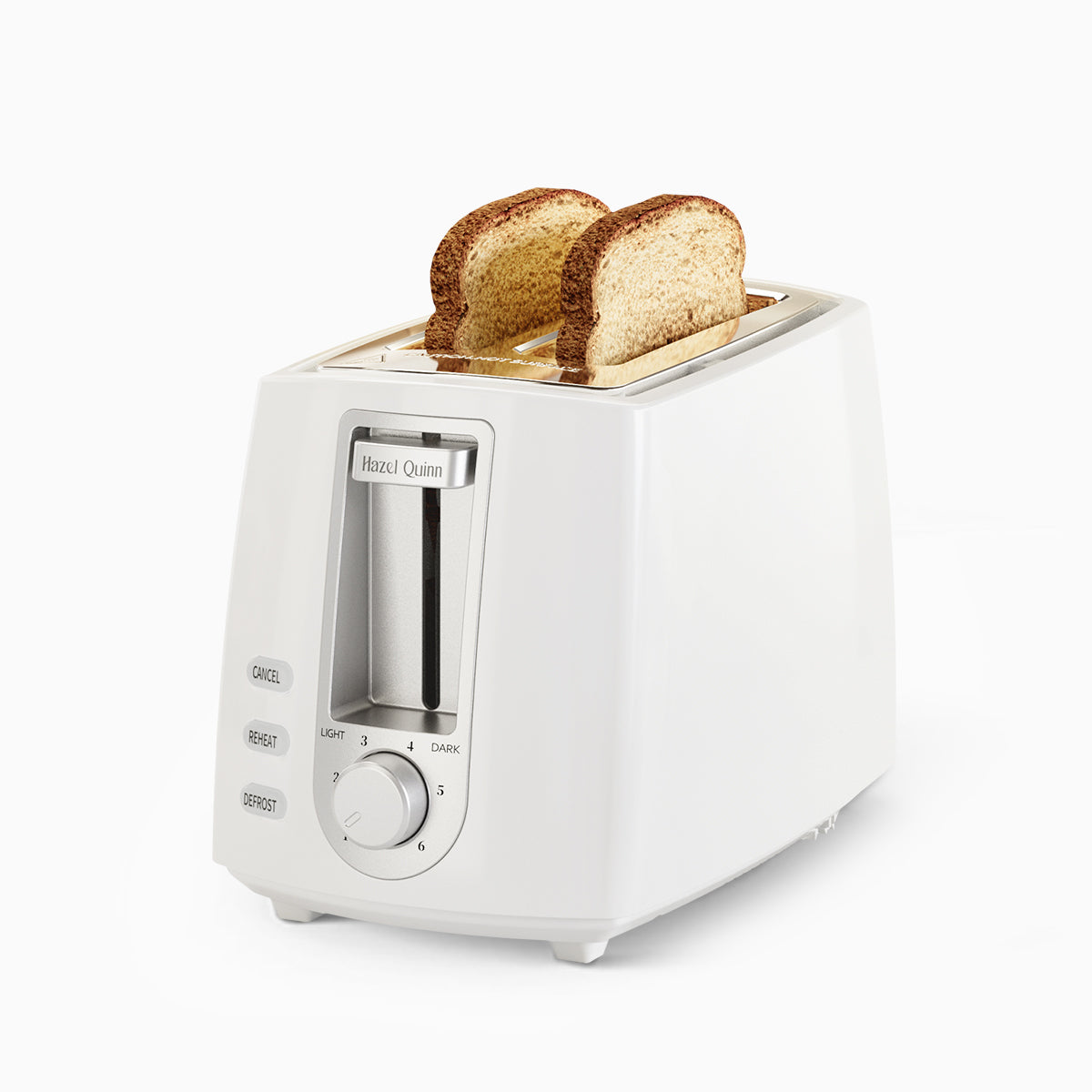 White 2-Slice Toaster, with 6 Browning Dials, Sleek High Lift Lever (A ...